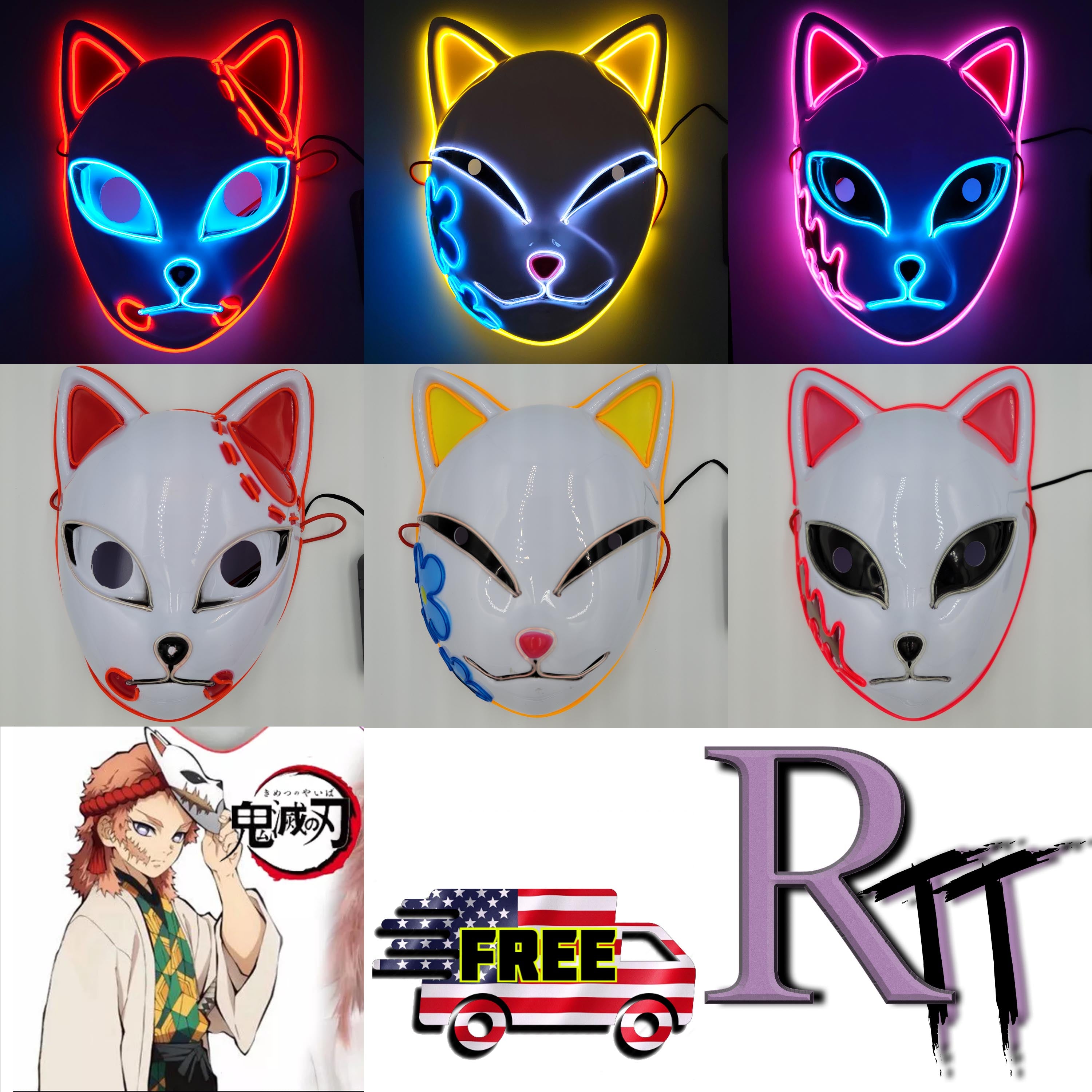 LED Demon Slayer Kimetsu no Yaiba Mask – Ryanz Treasure Trove